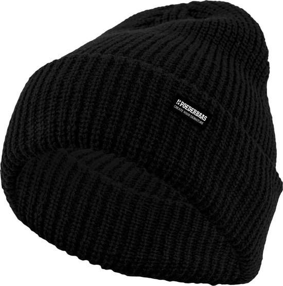 Poederbaas Muts warme wintermuts Shiny Royal beanie - antraciet - - | bol