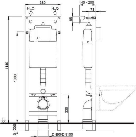 Wisa Excellent XS WC-element frontbediend H114 | bol