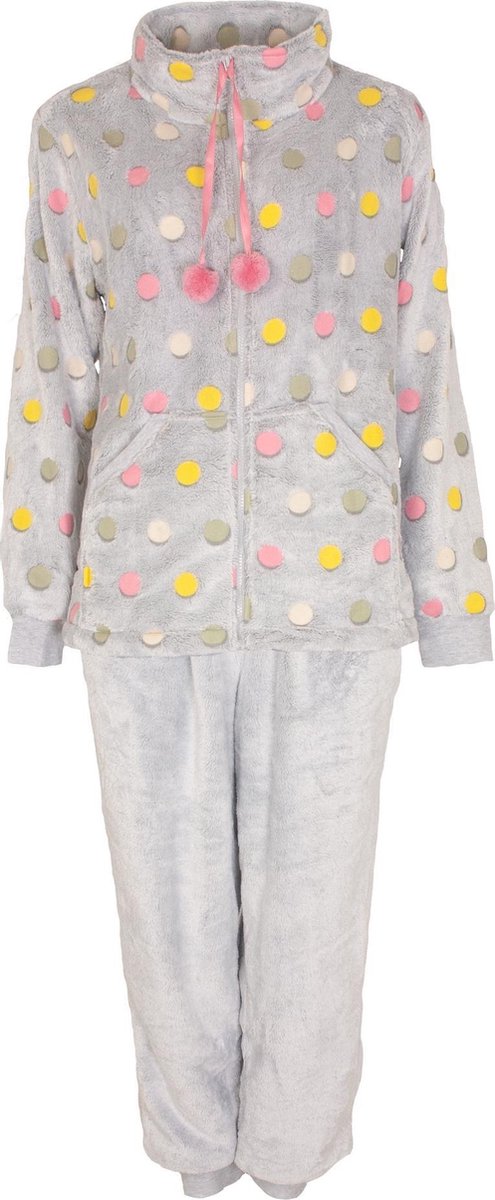 Irresistible - Dames Huispak - Fleece - Grijs - Maat M | bol