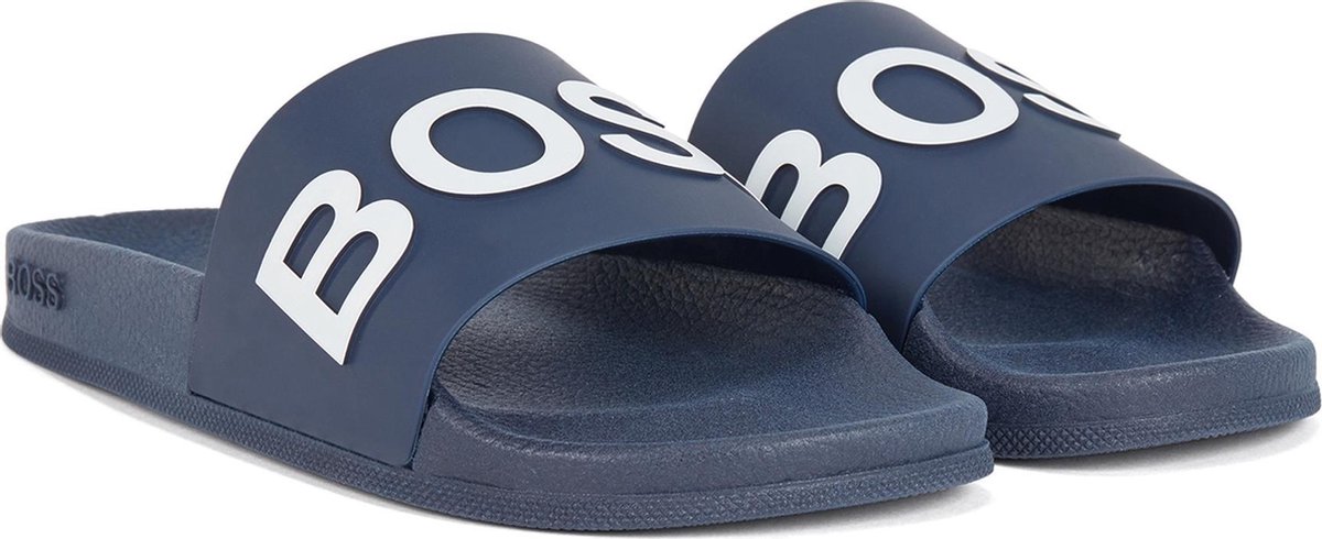 Hugo Boss Slippers - Maat 40 - Mannen - navy - wit | bol.com