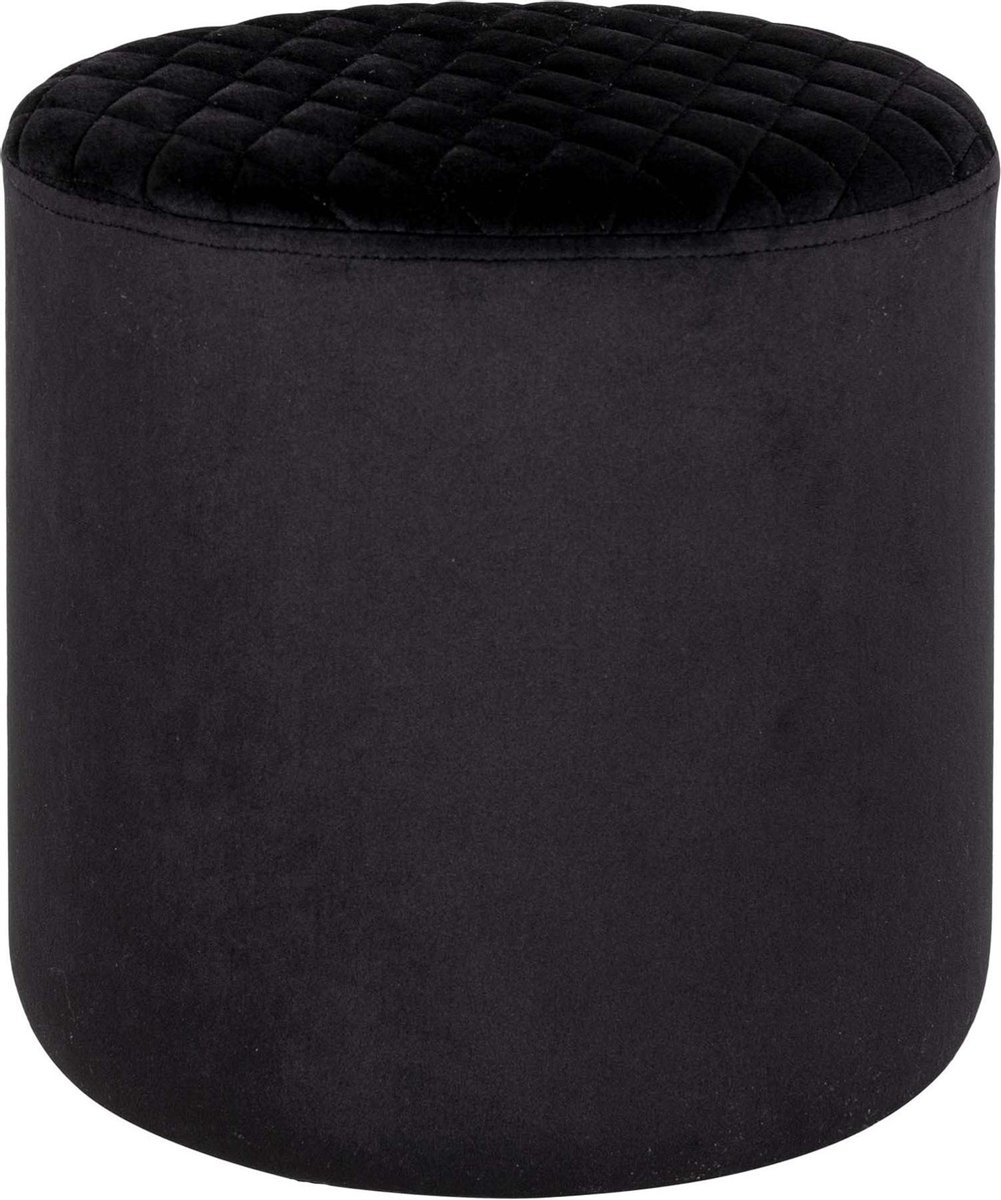 House Nordic - Ejby Poef - Ronde poef van zwart corduroy | bol.com