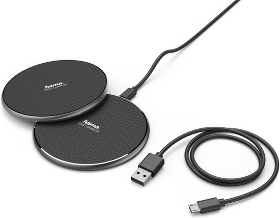 Hama Draadloze Oplader QI-FC10 Set Van 2 Zwart | bol.com