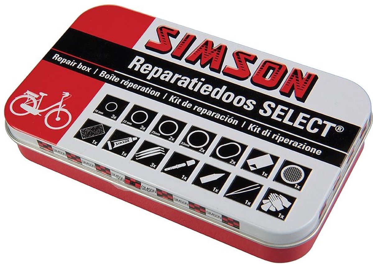 Simson Bandenreparatieset - Bandenplakset Compleet - Type Select t.b.v. Fiets - 23 delig | bol.com