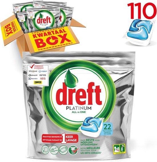 Dreft Platinum Regular - All in one - 5 x 22 (110) Stuks ...