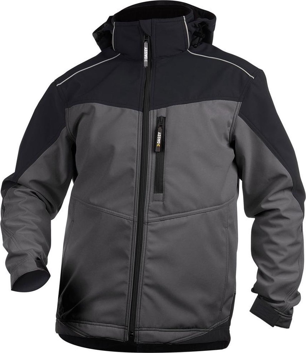 DASSY Jakarta Softshell Werkjas Grijs/Zwart | bol.com