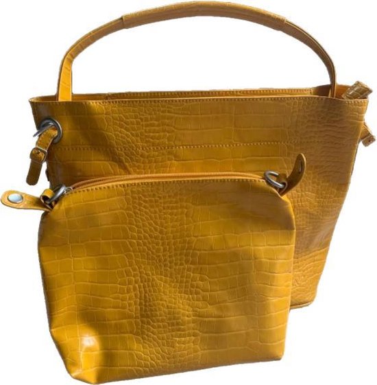 Zaza'z - Tas in Tas model - Geel - Glans - inclusief afneembare en ...
