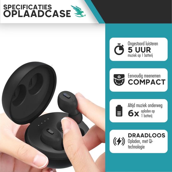 Eagle X12 Wireless Earbuds | Draadloze In-Ear Oordopjes | Zwart | bol