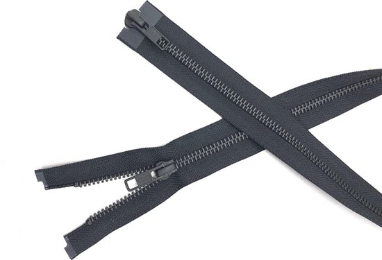 YKK rits, Dubbele deelbare rits zwart met zwart metaal tanden 80 cm lang | bol
