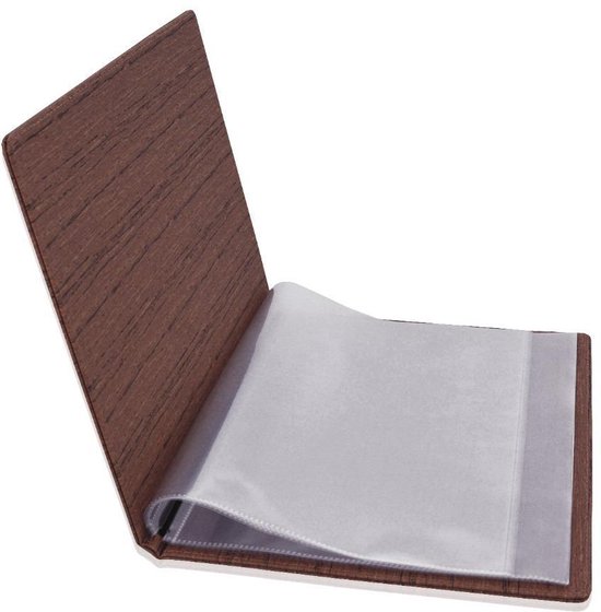 Goodline® - Menumap / Menukaart Map voor 4 Pagina's (A4) - type CL-Houtpatroon Donkerbruin | bol