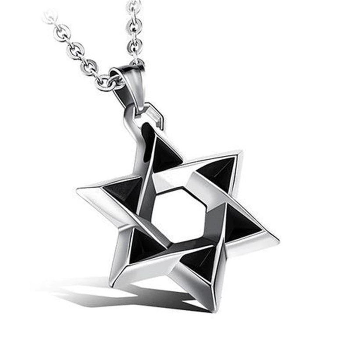 David Ster Ketting - Zilver kleurig - David Ster - Ketting Mannen ...