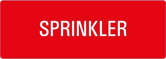 Brandbestrijding sprinkler sticker 105 x 37 mm | bol.com