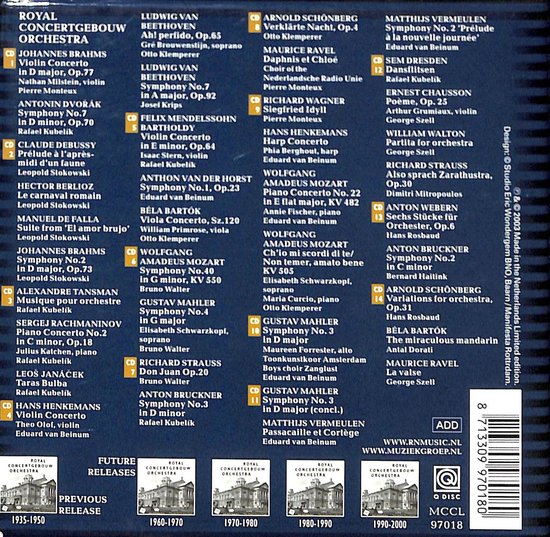 Anthology of the Royal Concertgebouw Orchestra Volume I 1950-1960, Royal Concertgebouw... | bol