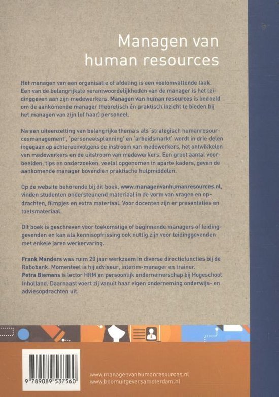 Managen van human resources | 9789089537560 | Frank Manders | Boeken ...