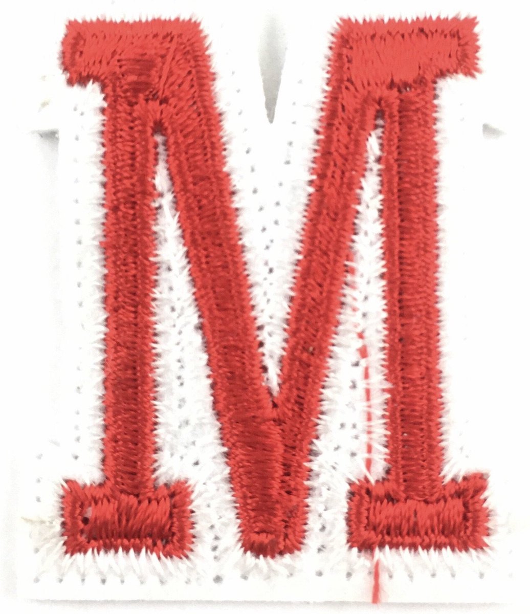 Alfabet Letter Embleem Strijk Patch Rood Wit B 3.5 x L 4.5 cm / Letter ...