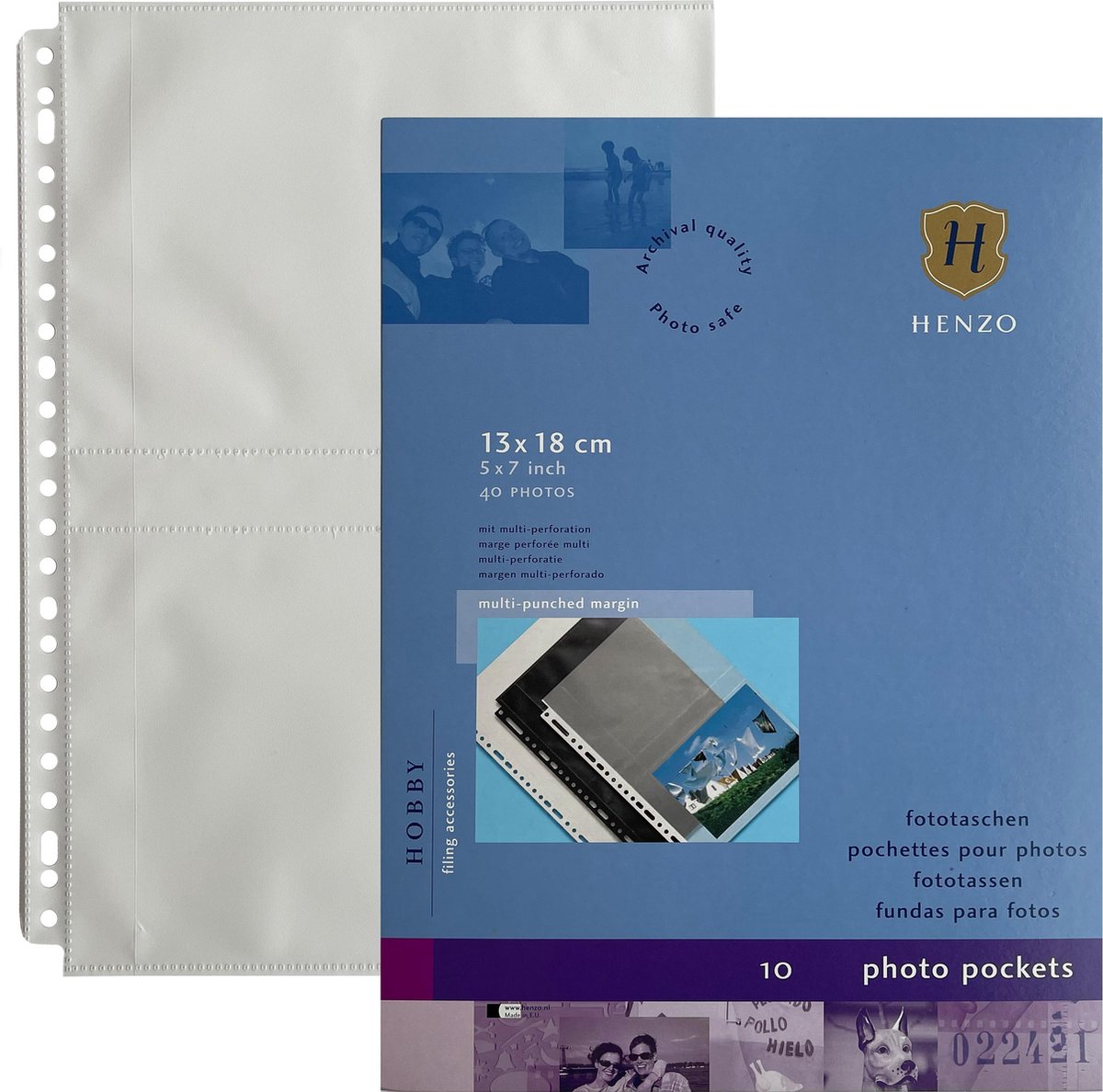 Insteekhoes - Henzo - 10 stuks voor 40 foto's - Fotomaat 13x18 cm - Wit ...