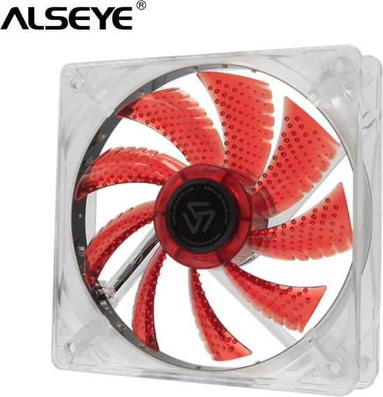 ALSEYE - case fan - 120mm fan - led - rood | bol