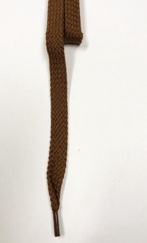 Platte brede schoenveters Woly 60 cm middel bruin | bol.com