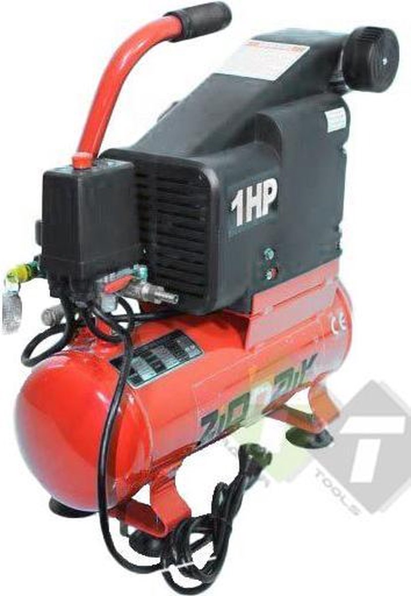 Compressor, 220 Volt, 8 bar druk, 6 liter inhoud | bol.com