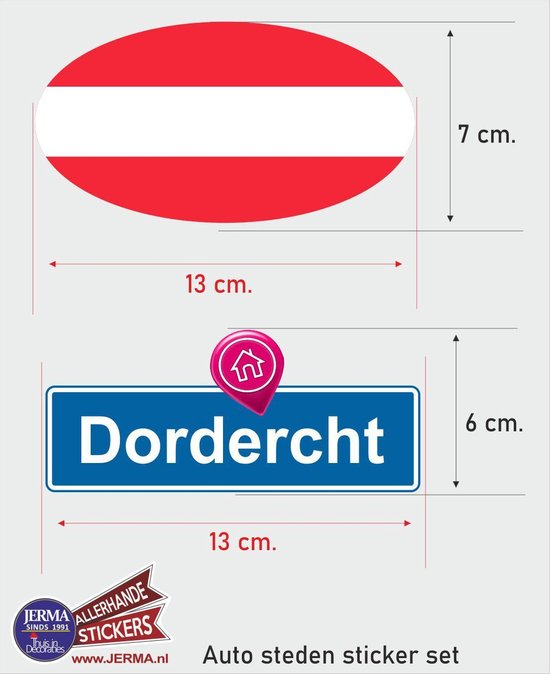 Dordrecht steden vlaggen auto stickers set van 2 stickers | bol