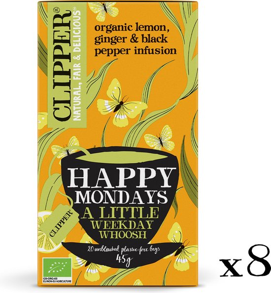 Clipper Happy Mondays Organic Herb Tea - 8 x 20 zakjes - NL-BIO-01 | bol
