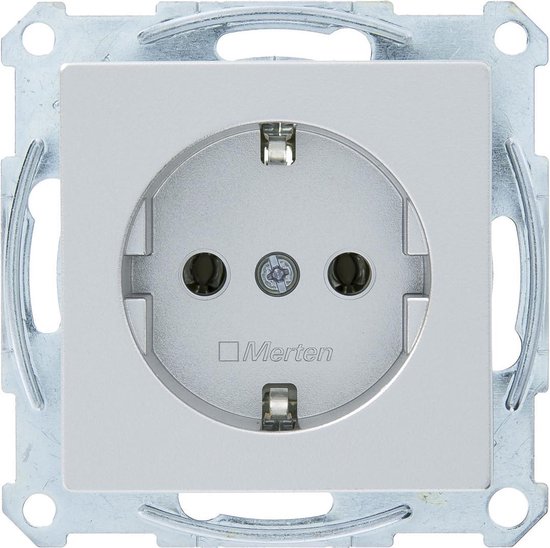 Schneider Electric Merten System enkel geaard stopcontact aluminium ...