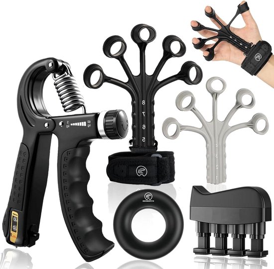Hand Trainer Vingertrainer Grip Kracht Trainer Set - Verstelbare ...