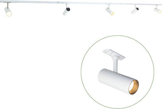 LED 1-fase Rails | Wit | 3 meter | Inclusief 5 railspots 10 Watt | bol