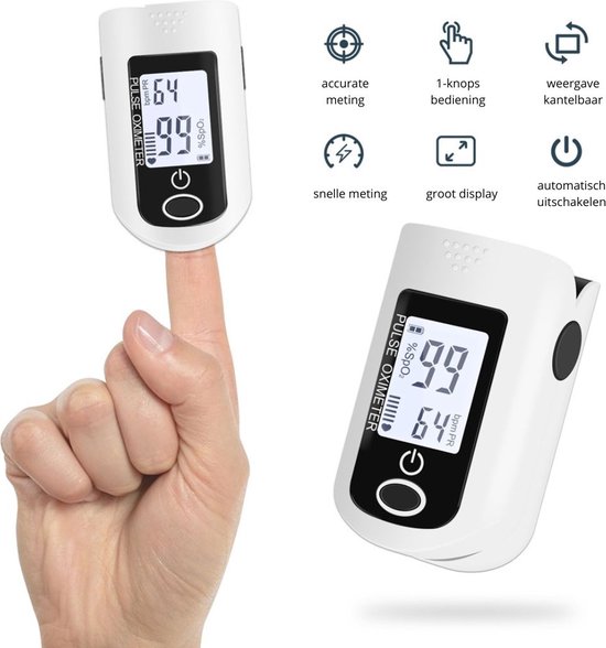Zuurstofmeter Vinger - Hartslagmeter - Saturatiemeter - Pulse Oximeter ...