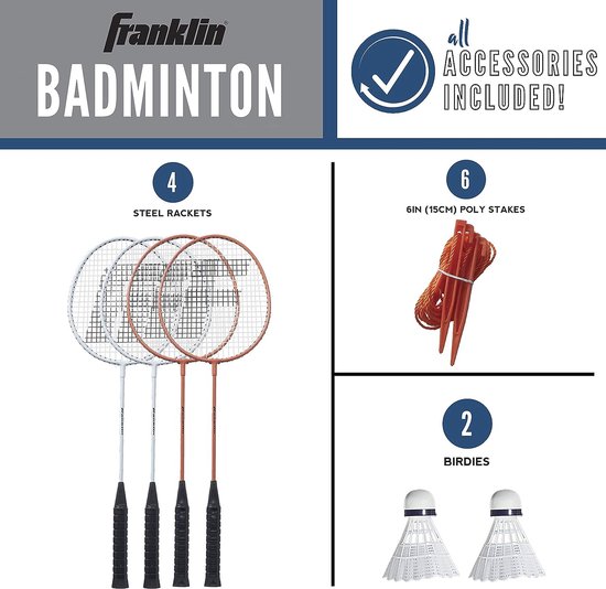 Complete Badminton Set voor Buiten, Tuin en Strand - Inclusief ...