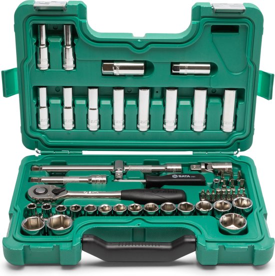 SATA Doppenset met ratel 1/2 inch 6-kant - 60-delig | bol