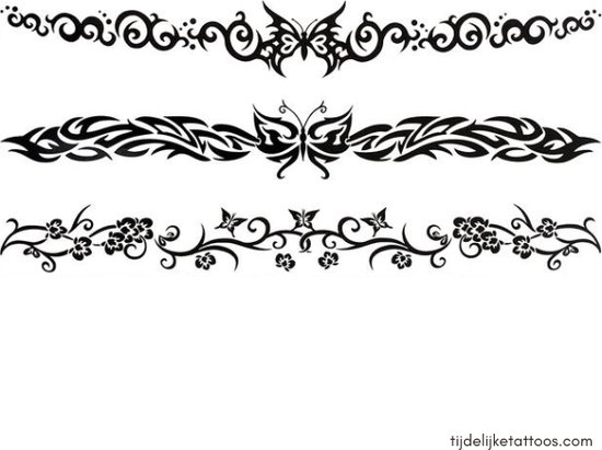 3 stuks Tatoeages voor Vrouwen - rug tattoo - buik tattoo - borst ...