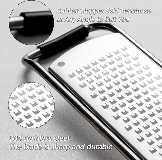 4 stuks kaasrasp, roestvrijstalen professionele rasp met handvat en ...