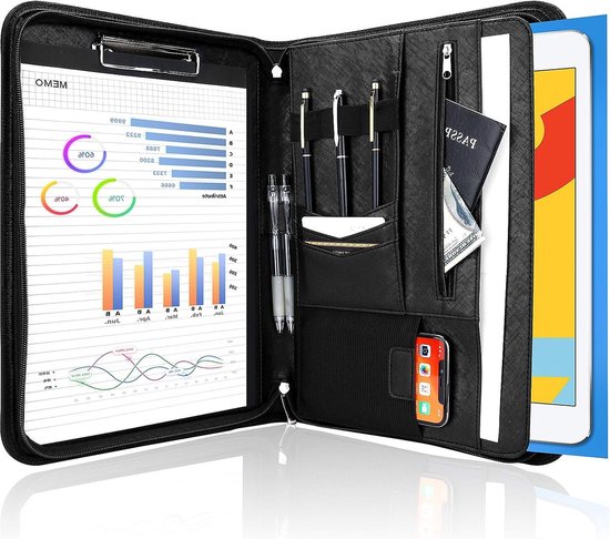 Lederen Portfolio Map Met Rits | Zakelijke Bestandsmap | Documenthouder ...