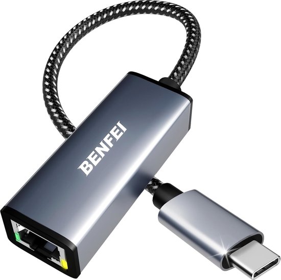Benfei USB C Ethernet Adapter RJ45 - 10/100/1000 Mbps - LAN Netwerk ...