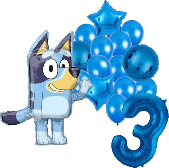 Bluey ballon set - 60x81cm - Folie Ballon - 3 jaar - Themafeest ...