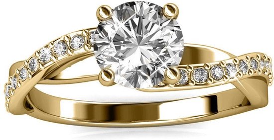 MYC-paris ring goud met steentje / Eleanor ring - goud en kristal | bol