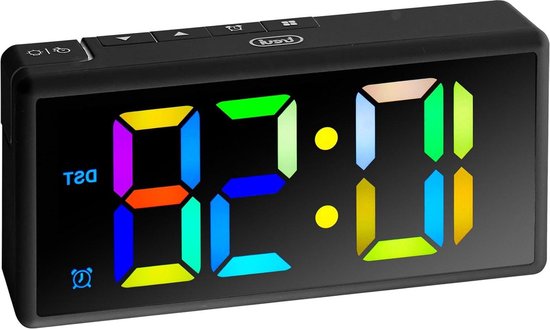Digitale wekker met groot meerkleurig display - EC 886, wekker met ...