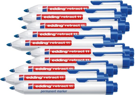 Edding permanent marker Retract 11 blauw 10 stuks | bol