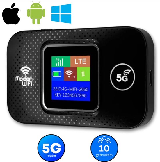 EasyConnect Mifi Router Draadloos Wifi – Zwart – 4G Router – Verbind tot 10 Apparaten... | bol