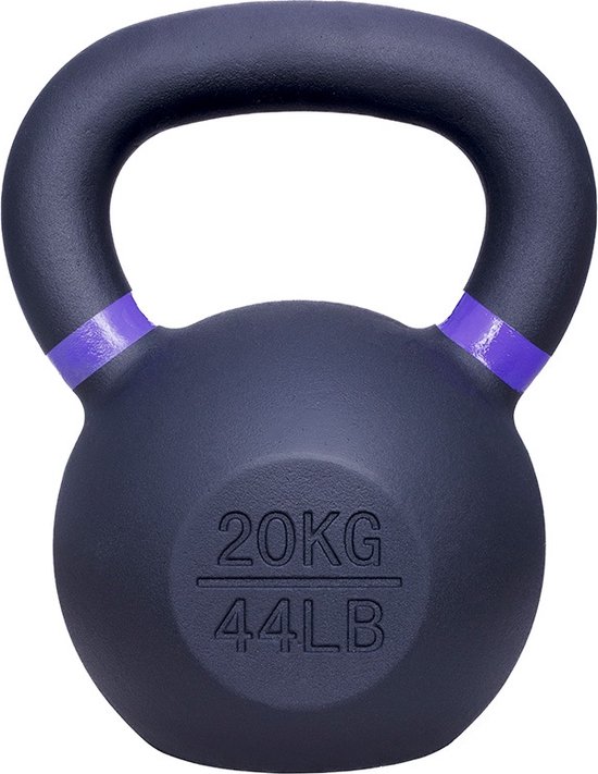 ForzaFit Kettlebell 20 kg - Gietijzer Kettle bell - Zwart met Paars ...