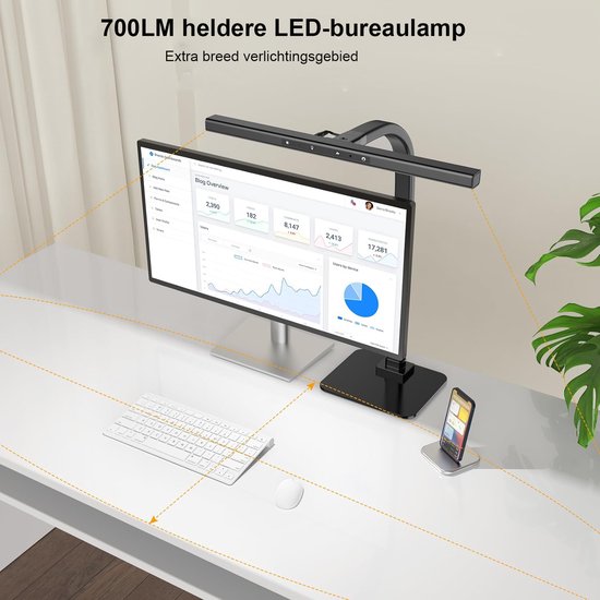 Monitor Lamp - Dimbare LED Bureaulamp - Verstelbare Gooseneck ...