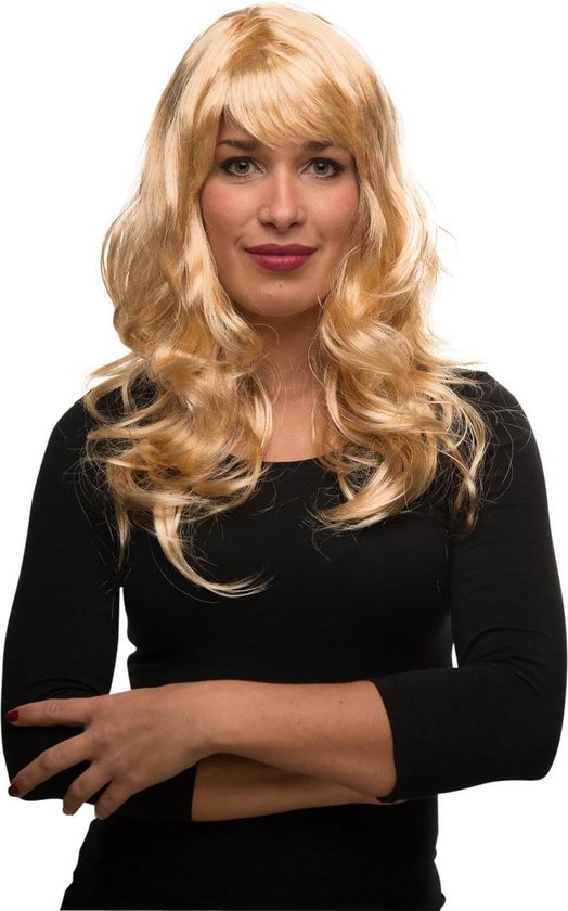 Lange krullende-golvende dames pruik voor carnaval en Motto Party - 13 ...