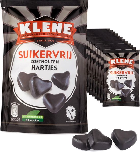 Klene Drop Zoethouten Hartjes Suikervrij 12x110g | bol