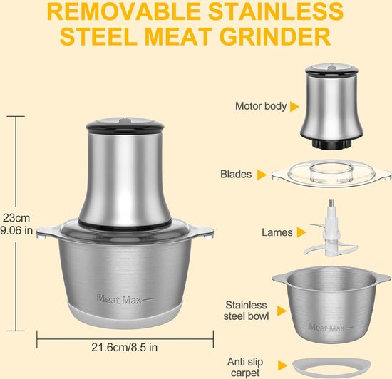 Hakmolen - Food Processor - Food Chopper - Groentesnijder - Hakmolens ...