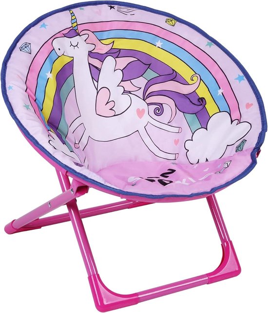 Rainbow Unicorn Moon Kids Folding Camping Chair - Patio Beach Picnic ...