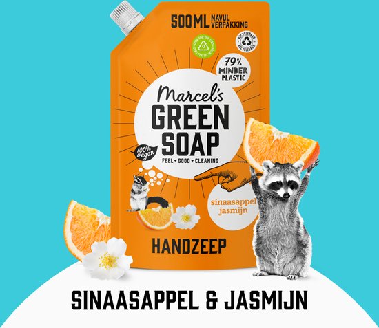 Marcel's Green Soap Handzeep Refill Sinaasappel & Jasmijn 6 x 500ml | bol