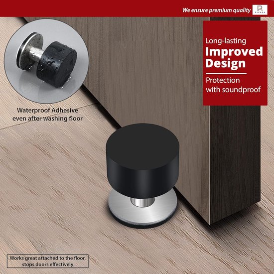 Zelfklevende deurstopper, robuuste roestvrijstalen rubberen stopper ...