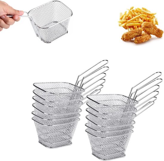 10 stuks frietmandjes, frietmandje rond, 304 frituurmand voor pot ...