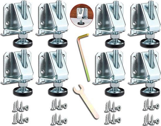 Heavy Duty Adjustable Levelers - 8 Pcs Heavy Duty Furniture Levelers with Lock Nuts -... | bol