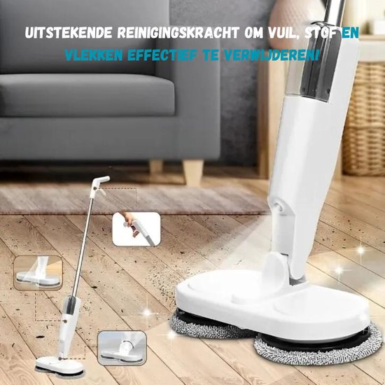 Elektrische Dweil met sproeisysteem - Dweilstok - 150 ml watertank ...